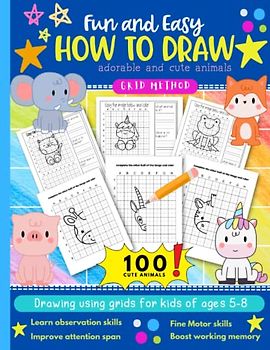 Fun and Easy How to Draw adorable and cute animals by Grid Method ...