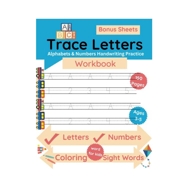 Number And Letter Tracing Coloring Book For Kids ages 3-5: A Workbook ...