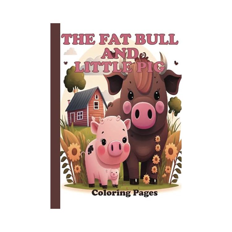 The Fat Bull and The Little Pig Coloring Pages: Children's Farm Animal ...
