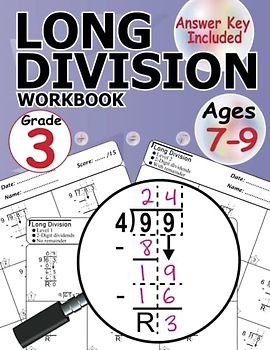 Long Division Workbook Grade 3: Two Digit Long Division With Examples ...