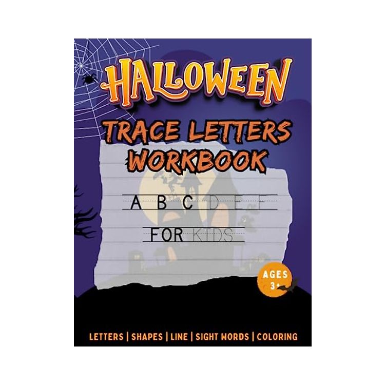 Halloween Letter Tracing workbook for kids: Alphabet, Shapes, and Line ...