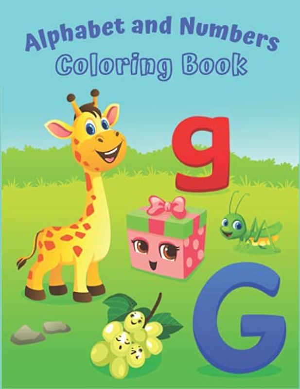 Alphabet and Numbers Coloring Book: Easy Educational Coloring Pages of ...