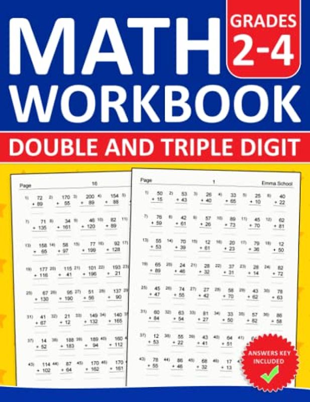 Double and Triple Digit Addition & Subtraction Math Workbook For Grades ...