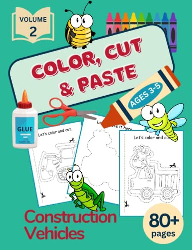 Color, Cut and Paste Worksheet, Cut and Paste for Toddlers 3-5 years ...