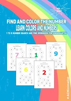 Find and Color the Number. Learn Colors and Numbers. 1 to 9 Number ...