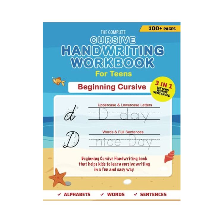 The Complete CURSIVE HANDWRITING WORKBOOK FOR Kids: Cursive Handwriting ...