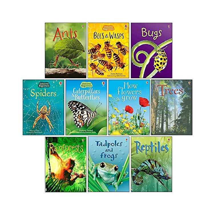Usborne Beginners Nature 10 Books Set (Ants, Bugs, Spiders, Tree ...
