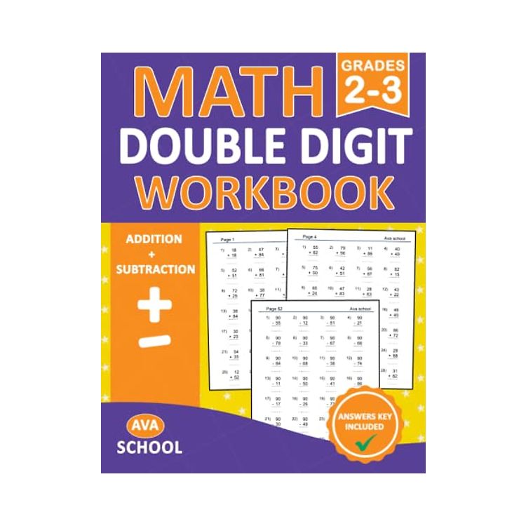 Double Digit Addition and Subtraction Math Workbook For Grades 2-3 With ...