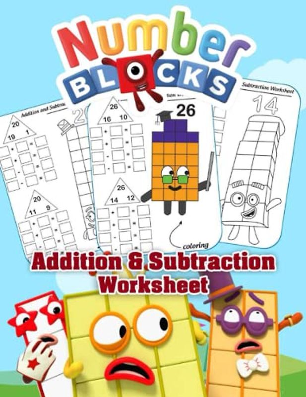 Numberblocks Addition and Subtraction Worksheet Book: 50 Pages of ...