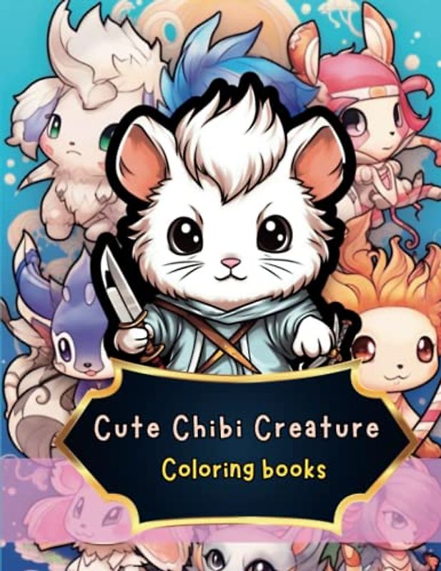 Cute Chibi Creatures Coloring Book : Adorable and Whimsical Coloring ...