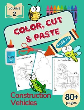 Color, Cut and Paste Worksheet, Cut and Paste for Toddlers 3-5 years ...