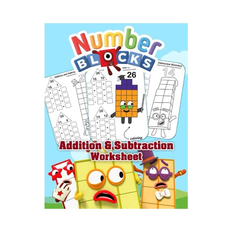 Numberblocks Addition and Subtraction Worksheet Book: 50 Pages of ...
