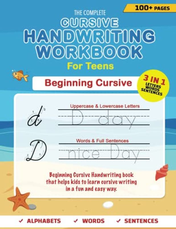 The Complete CURSIVE HANDWRITING WORKBOOK FOR Kids: Cursive Handwriting ...
