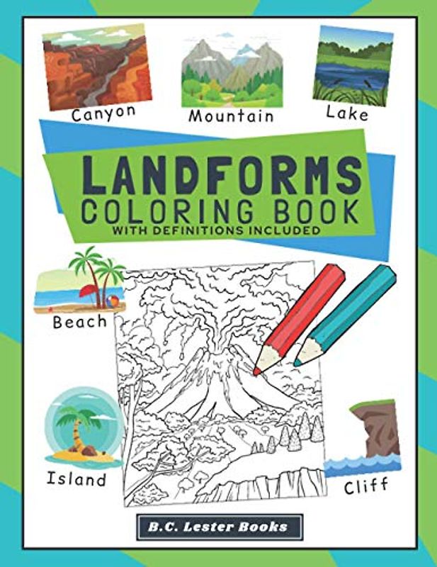 Landforms Coloring Book With Definitions Included: Teach Kids About ...