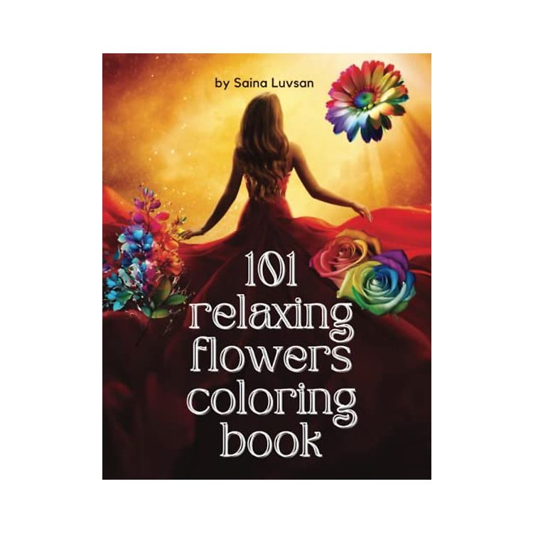 101 flowers coloring book, mystery flower coloring book, 101 relaxing ...