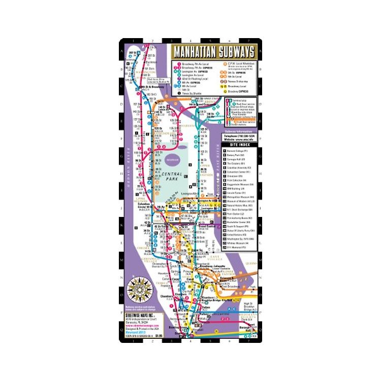 Streetwise Manhattan Bus Subway Map - Laminated Public Subway Map of ...