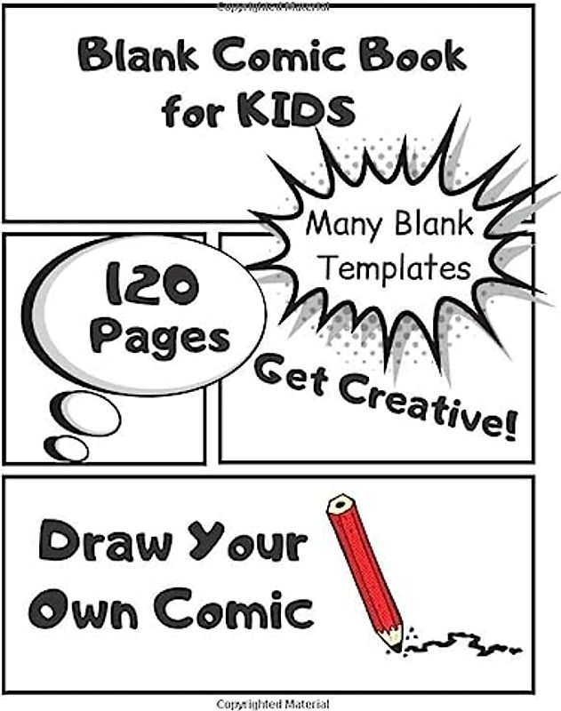 Blank Comic Book For Kids Draw Your Own Comics: Comic Notebook | DIY ...