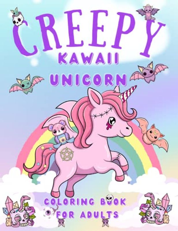 Creepy And Cute Unicorn Kawaii Pastel Goth Series Coloring Book for ...