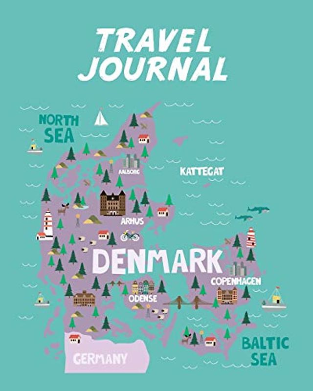 Travel Journal: Map Of Denmark. Kid's Travel Journal. Simple, Fun ...