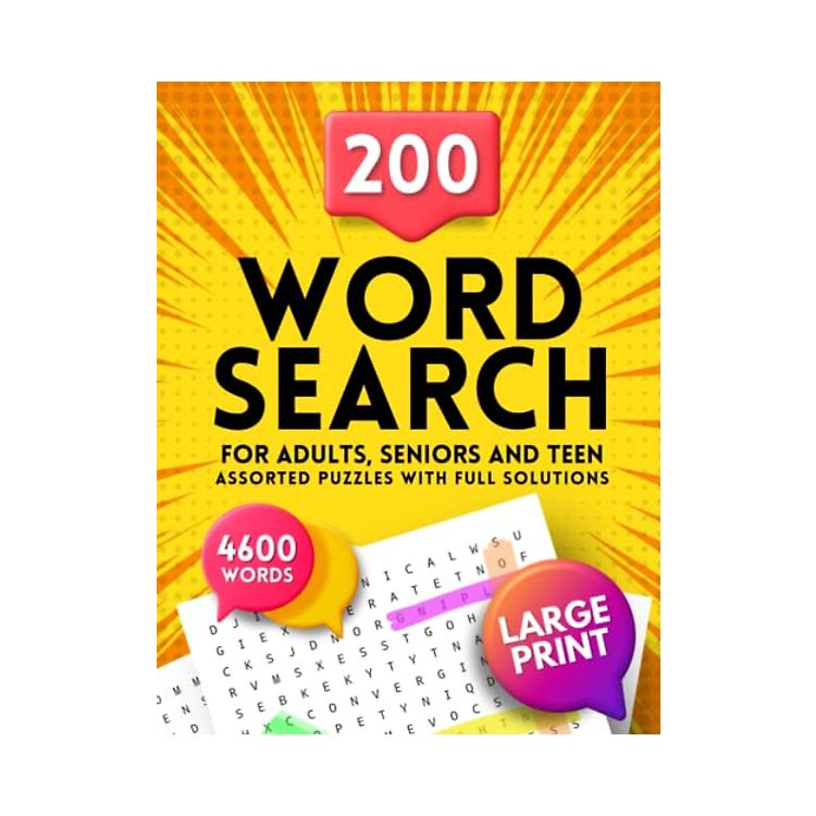 200 Word Search for Adults, Seniors and Teen.: Assorted Puzzles With ...