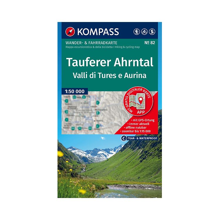 KOMPASS Wanderkarte 82 Tauferer Ahrntal / Valle di Tures e Aurina 1:50.000 gebraucht kaufen
