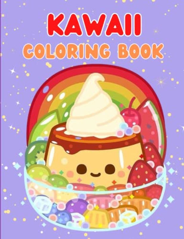 Kawaii Coloring Book: Cute Food Pun Coloring Pages for Kids. Fun and ...